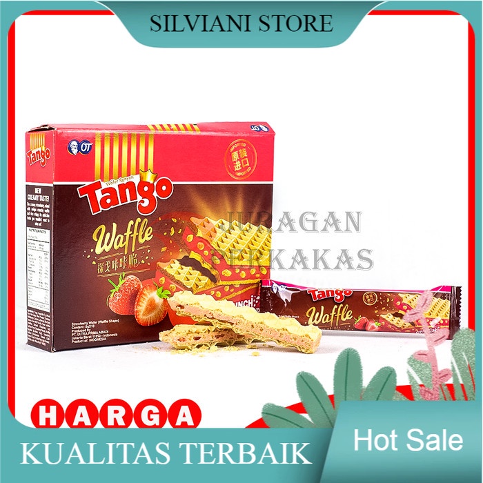 Jual TANGO 1 BOX WAFER RASA STRAWBERRY WAFFLE CRUNCH RENYAH SNACK IMPOR ...
