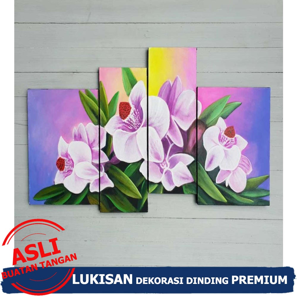 Jual LUKISAN BUNGA ANGGREK ASLI LUKIS TANGAN LUKISAN DINDING RUANG TAMU ...