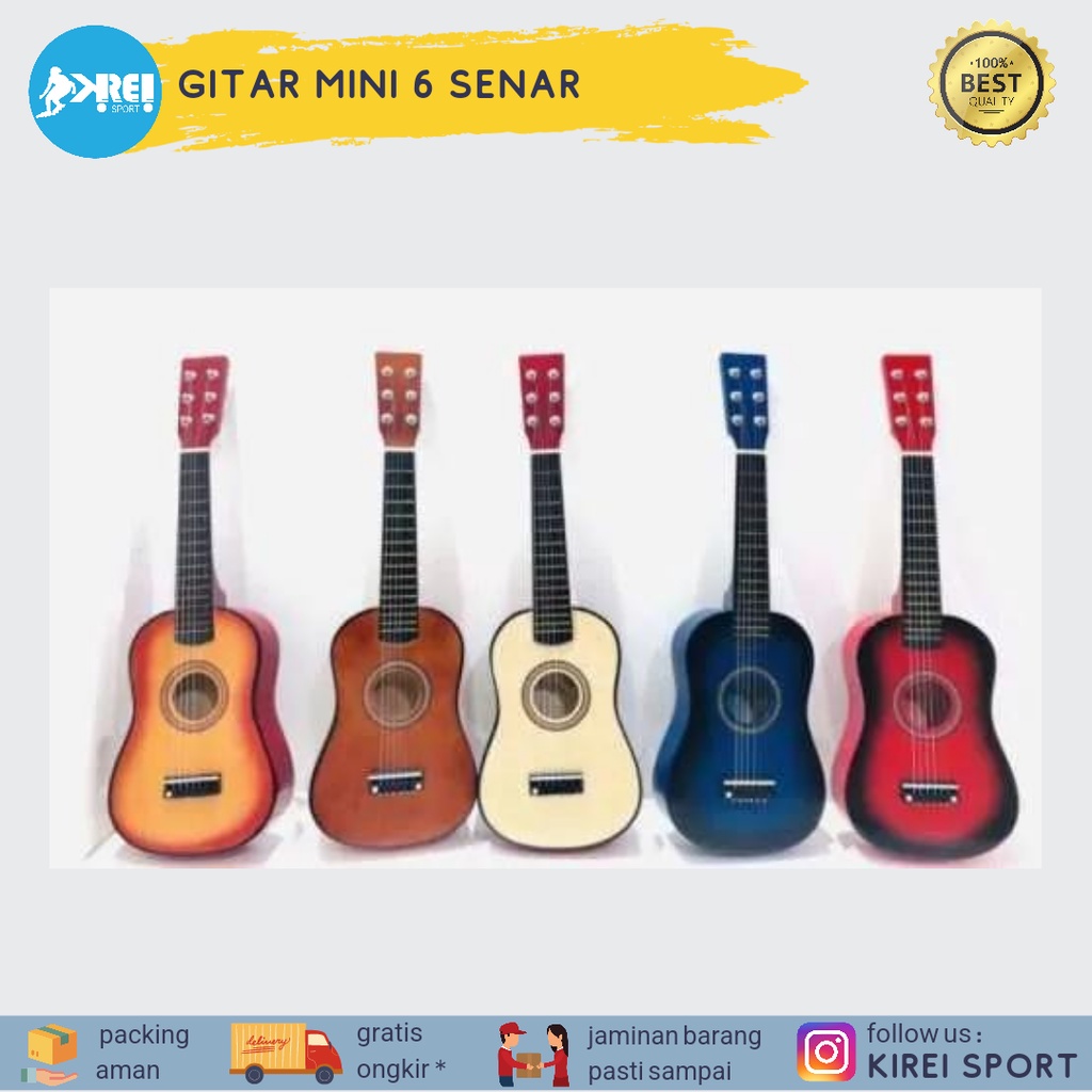 Jual Gitar Akustik Mini 6 senar/Gitar Kecil Set Lengkap Murah | Shopee ...