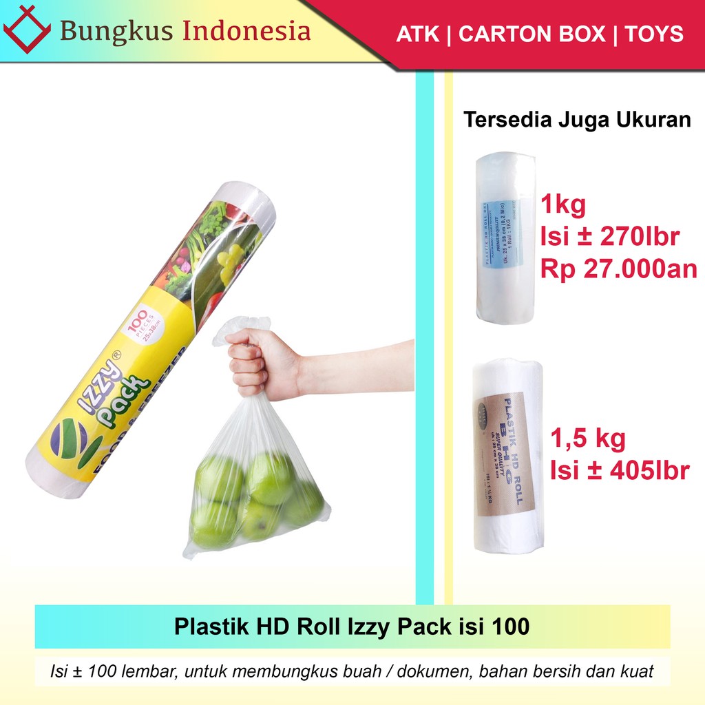 Plastik HD ROLL / Plastik Buah / Plastik fotocopy isi 100lbr - Izzy ...