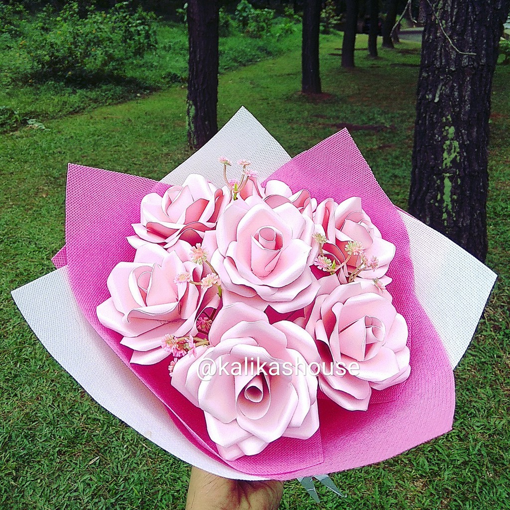 Buket Bunga Kertas isi 7 Tangkai, Bunga Wisuda, Hadiah Wisuda, Bunga ...