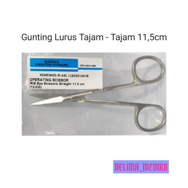 Jual Gunting Operasi Mata Iris Lurus Tajam-Tajam 11,5cm / Gunting iris ...