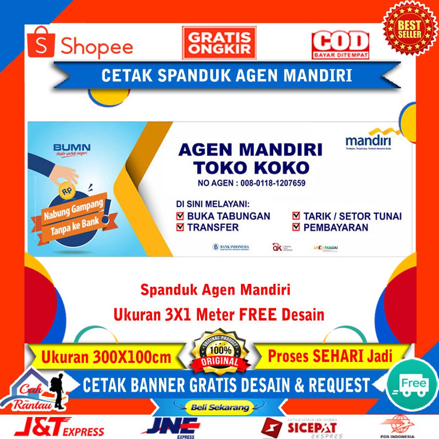 Jual CETAK BANNER SPANDUK AGEN MITRA BANK MANDIRI USAHA IKLAN BAHAN ...