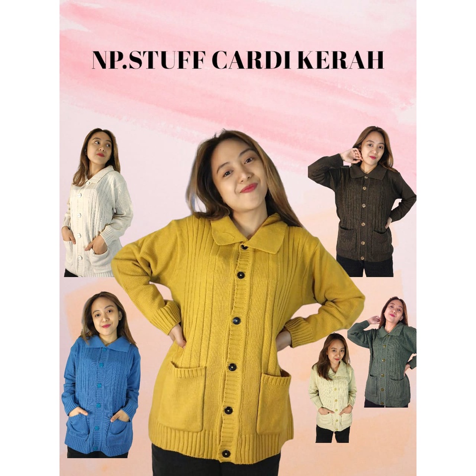 Jual NP STUFF OUTER CEWEK KUEH CARDIGAN KERAH OVERSIZE KOREAN STYLE ...