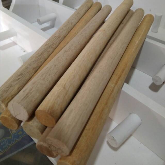 Jual Kayu bulat / kayu dowel diameter 16mm panjang 50 cm | Shopee Indonesia