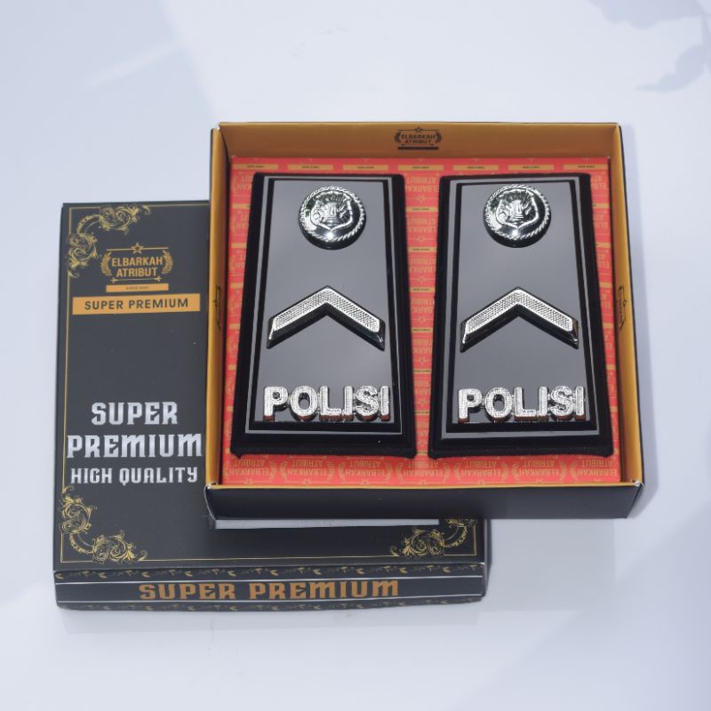 Jual PANGKAT BRIPDA PDH FUL AKRILIK HITAM GLOSY / pangkat polri bintara ...
