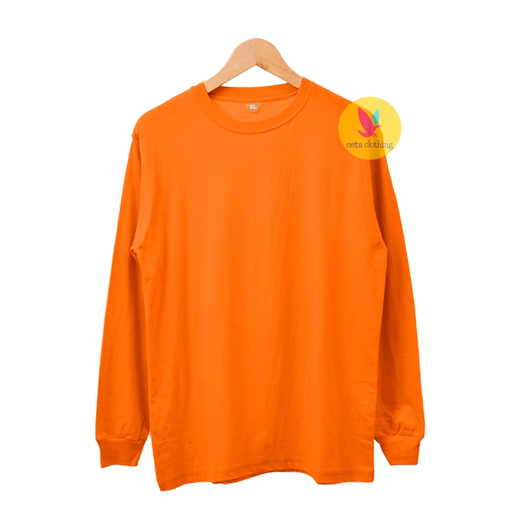 Jual BAJU KAOS POLOS ORANGE SOLID LENGAN PANJANG COTTON COMBED 30S ... Jual BAJU KAOS POLOS ORANGE SOLID LENGAN PANJANG COTTON COMBED 30S ...