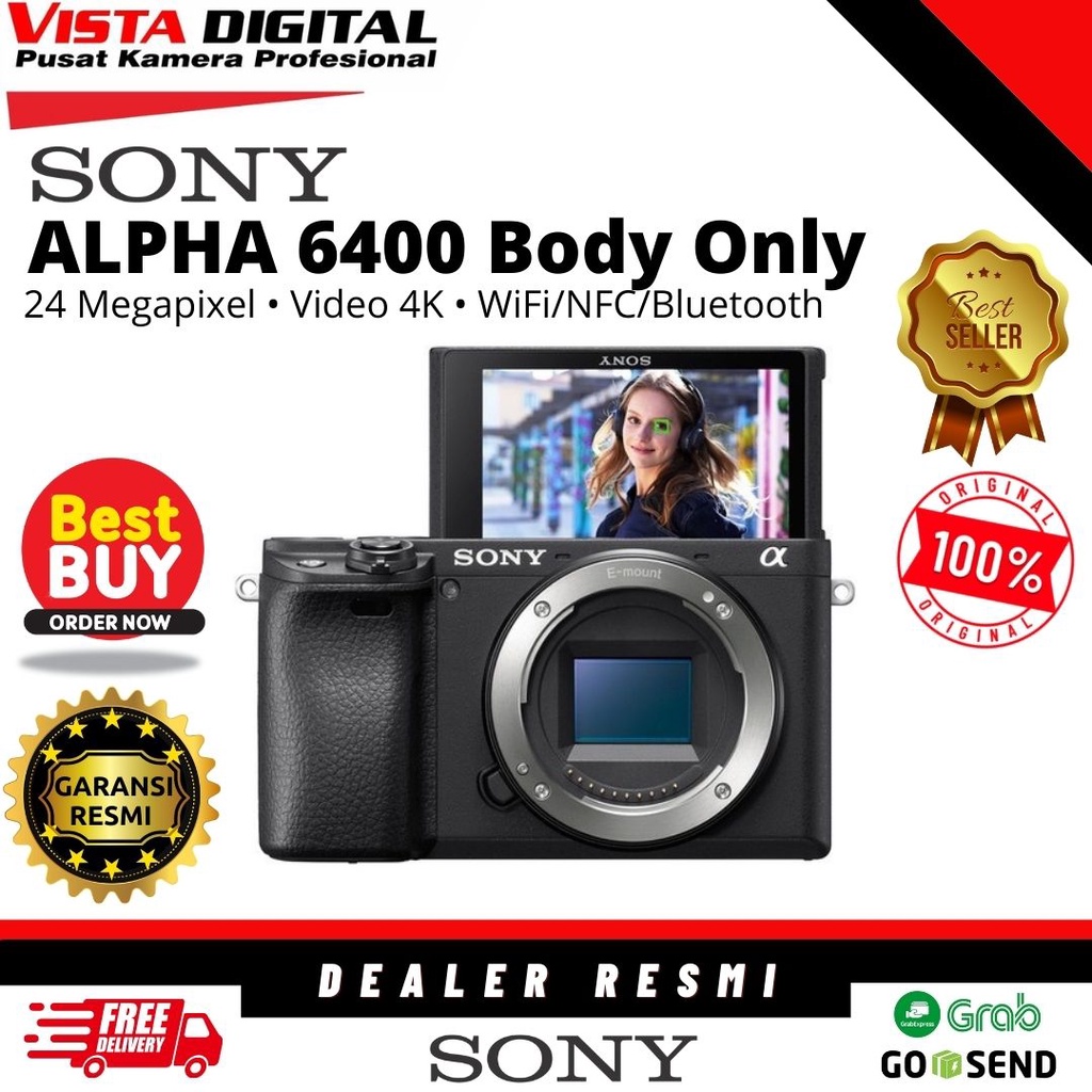 Jual SONY ALPHA 6400 BODY ONLY KAMERA MIRRORLESS GARANSI RESMI 1 TAHUN ...