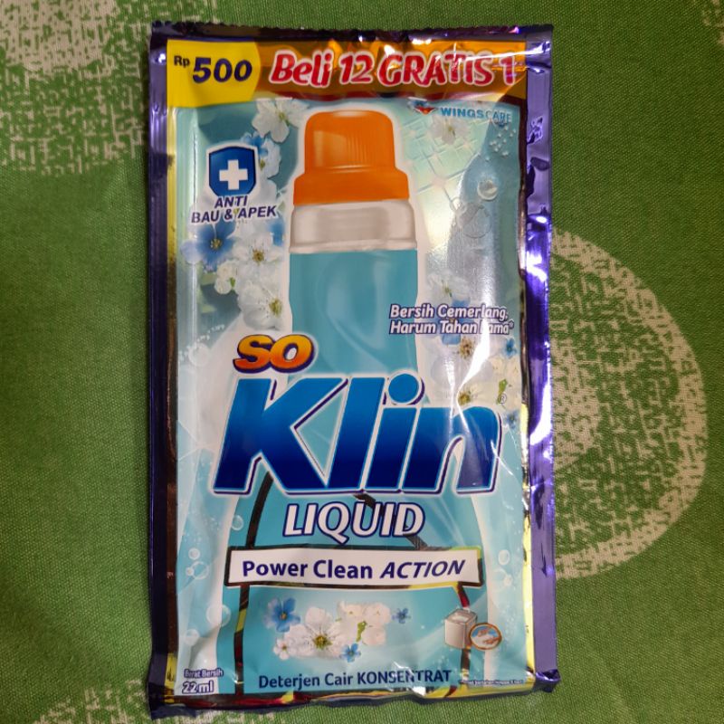 Jual So Klin Liquid Power Clean Action Deterjen Cair Konsentrat Sachet 22ml | Shopee Indonesia