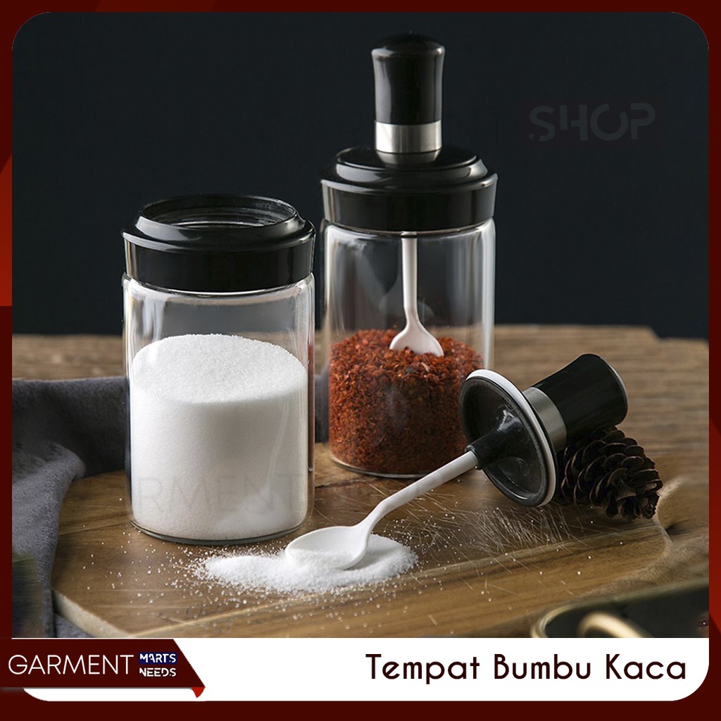 Botol Bumbu Garam Sendok Madu Kuas Minyak Saos Toples Premium Kaca ...