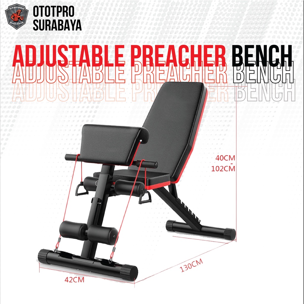 Jual Adjustable Preacher Bench/Kursi bangku Fitness/Alat Gym/Sit up ...