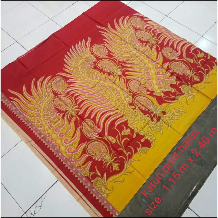 Jual NEW motif Kain batik solo pohon salak kuning dasar merah WDS ...
