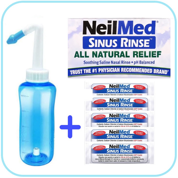 Jual Nasal Rinse Bottle 300 ml + 5 Sachet Neilmed Nasal Rinse Indonesia ...