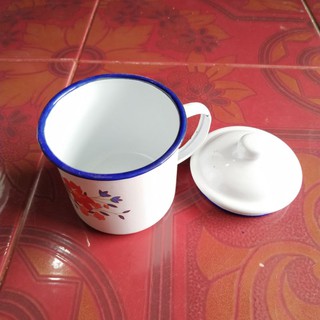 Jual Mug enamel bunga mug vintage 10cm dan 12cm mug seng | Shopee Indonesia