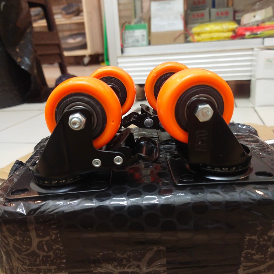 Jual Roda Troli Etalase PU Nylon 2"inch Hidup Set 4roda Medium Duty ...