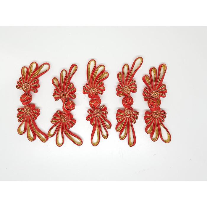 Jual Payet / Kancing Cheongsam Imlek Merah Emas Gold 5 Pc Baju Kain ...