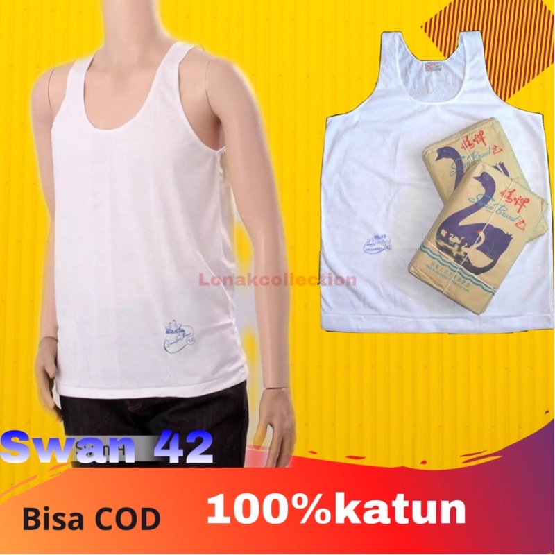 Jual singlet katun pria cap angsa swan brand asli warna putih No34 36 ... Jual singlet katun pria cap angsa swan brand asli warna putih No34 36 ...