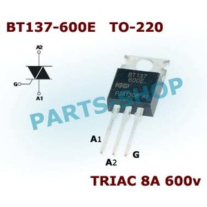 Jual BT137-600E BT137-600 BT137600 triac 8A 600v BT137 TO-220 | Shopee Indonesia