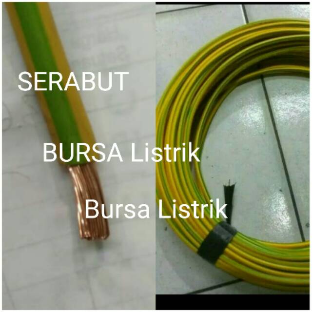 Jual KABEL SERABUT NYAF 16 MM GROUNDING KUNING HIJAU ecer | Shopee Indonesia