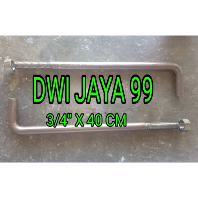 Jual anchor bolt ST41 baut angkur + mur M19 (3/4" x 40 cm) body besar ...