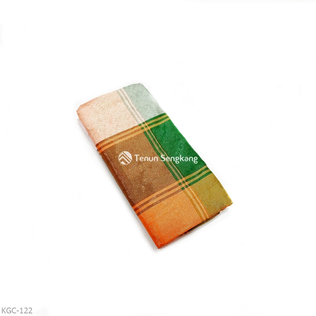 Jual Sarung Bugis Makassar Kotak Genggang Jingga Hijau Putih - Tenun ...