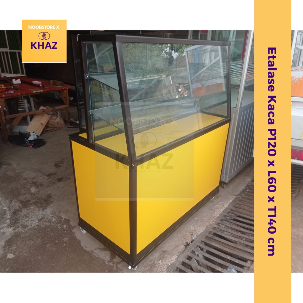 Jual Meja Etalase Kaca Makanan Alumunium P120 x L60 x T145 cm Indonesia ...