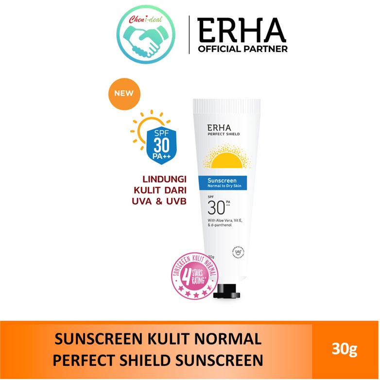 Jual ERHA Perfect Shield Normal to Dry Skin SPF30/PA++ 30g - Sunscreen Kulit Kering | Shopee ...