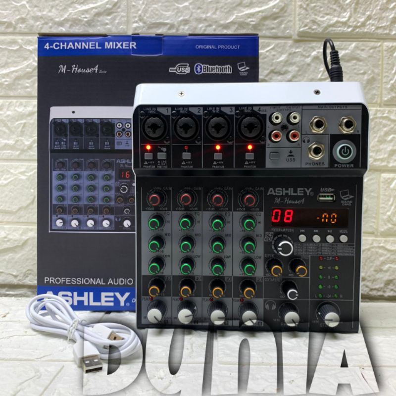 Jual Mixer Ashley M House 4 Original 4 Channel Bluetooth - USB Interface | Shopee Indonesia