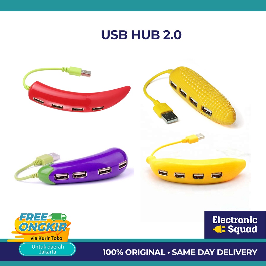 Jual USB Hub Lucu - 4 X 2.0 SUB, Cabai Pisang Terong Jagung | Shopee ...
