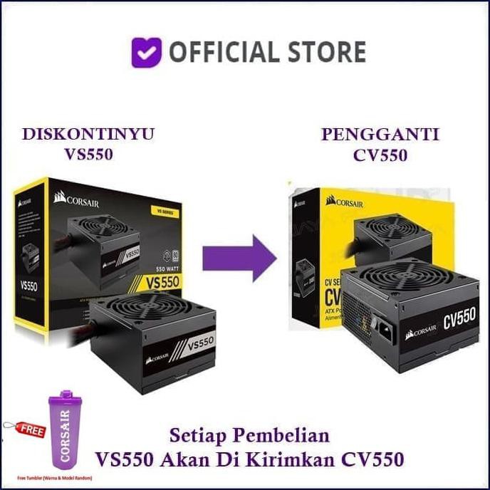 Jual Corsair VS550 ATX Power Supply 550 WATT 80 PLUS White Certified ...