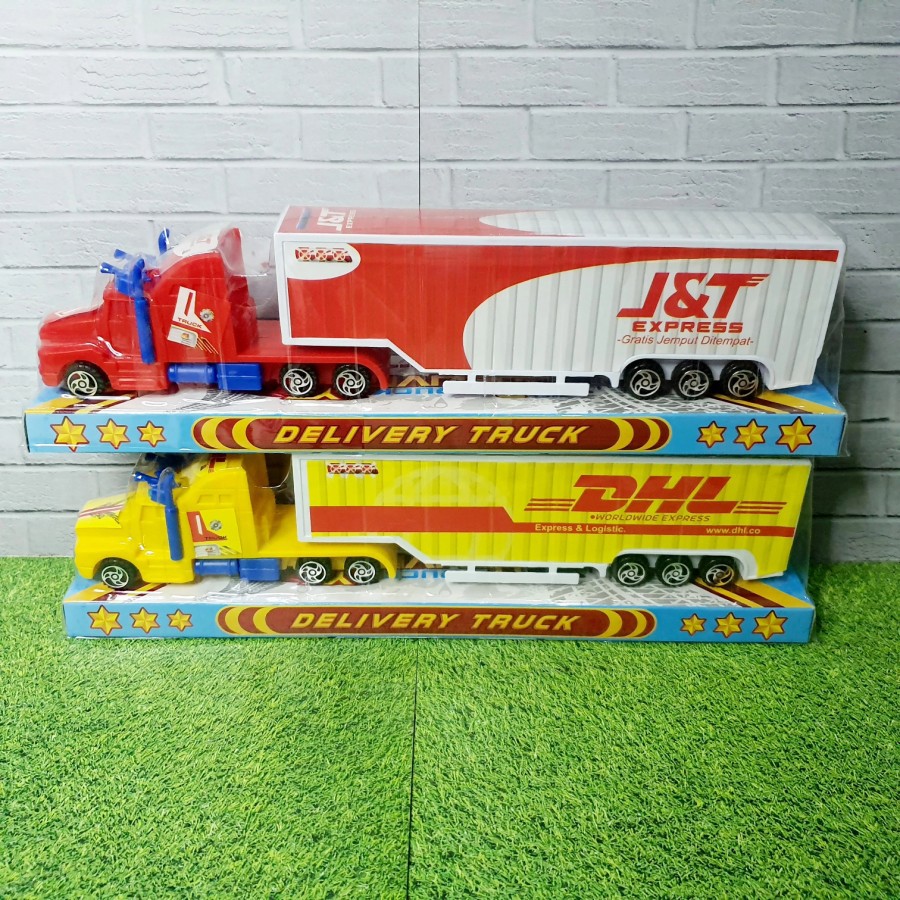 Jual Mainan Truk Kontainer Ekspedisi - Miniatur Mobil Box J&T DHL Anak ...