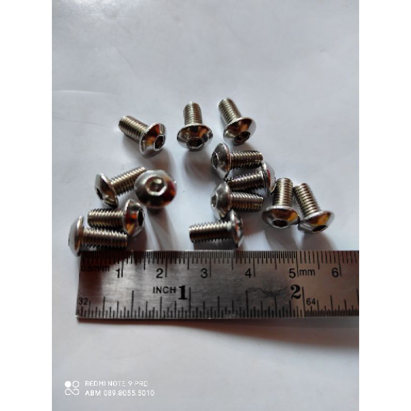 Jual Baut L Stainless Button M5 x 10mm atau Baut 8 Panjang 1cm Indonesia|Shopee Indonesia