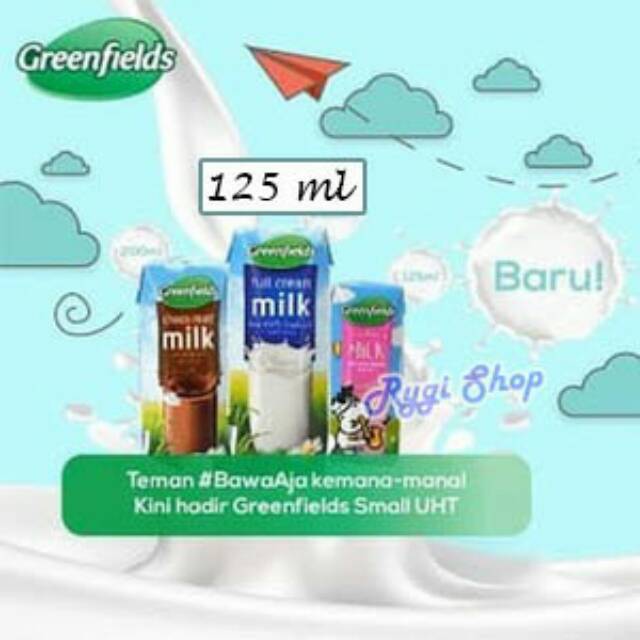 Susu UHT Greenfields 125 ml X 40pcs All Varian | Full Cream Coklat Strawberry plain 125ml ...