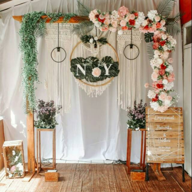Jual Backdrop Kayu Pergola Tunangan/wedding 215x200cm Kokoh Indonesia ...