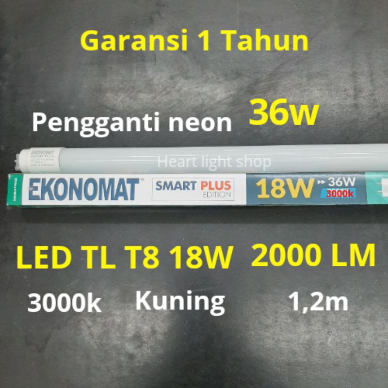 Jual LAMPU NEON LED 18W 3000K KUNING WARM WHITE 2000LM LAMPU LED TL ...