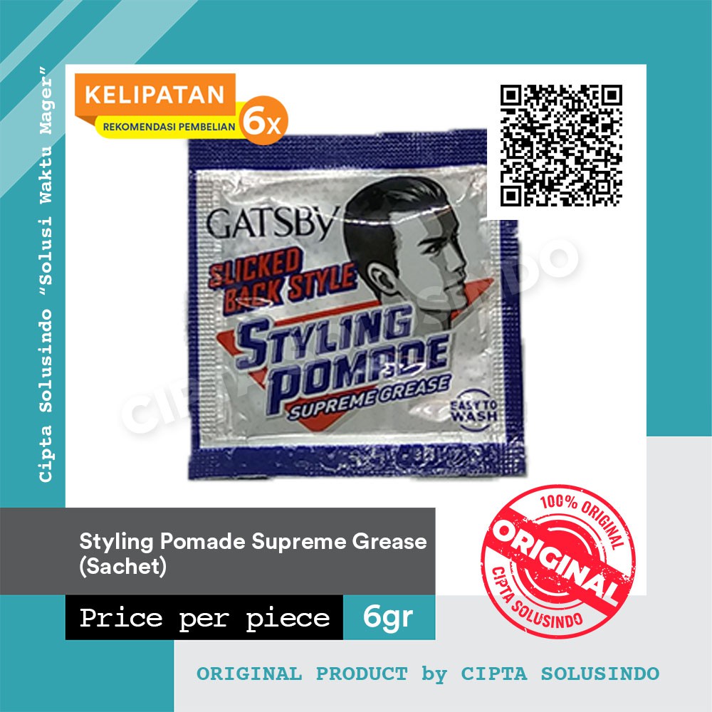 Jual Minyak rambut pomade gatsby styling pomade Supreme Grease sachet ...