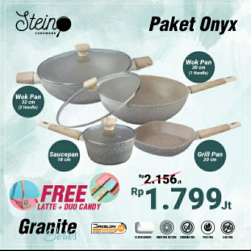 STEIN COOKWARE PAKET ONYX (dapat 4 pcs) | Shopee Indonesia
