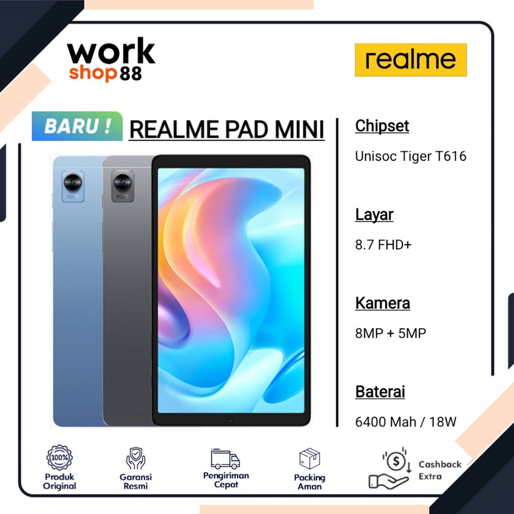 Jual Produk Baru - Realme Pad Mini Ram 4GB + 64GB Rom - New Original Garansi Resmi Nasional ...