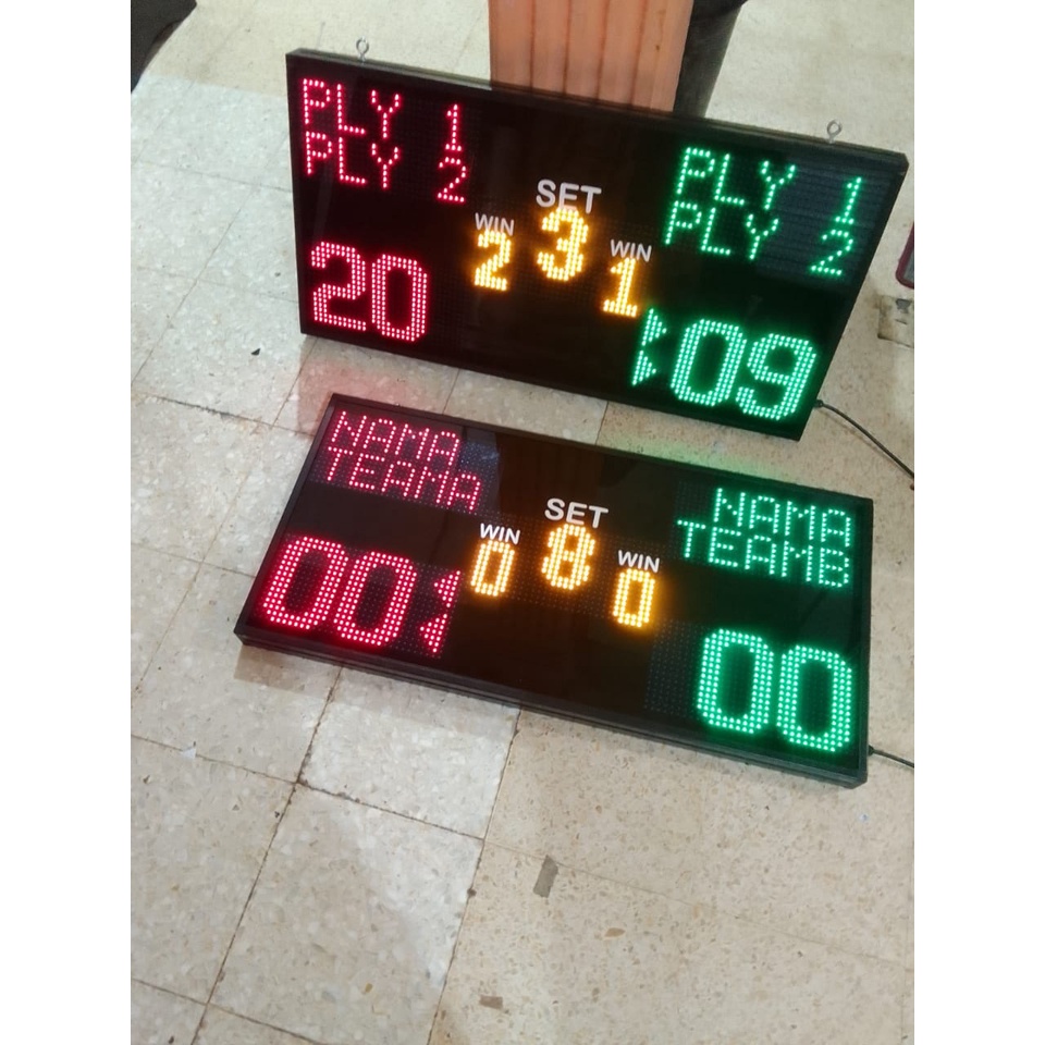 Jual Scoreboard Badminton Voli dengan nama Team / Player Papan Skor ...