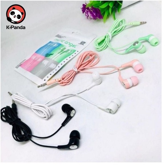Jual Handsfree Headset Music Angel Macaron Mate Color Hifi Extra Bass ...