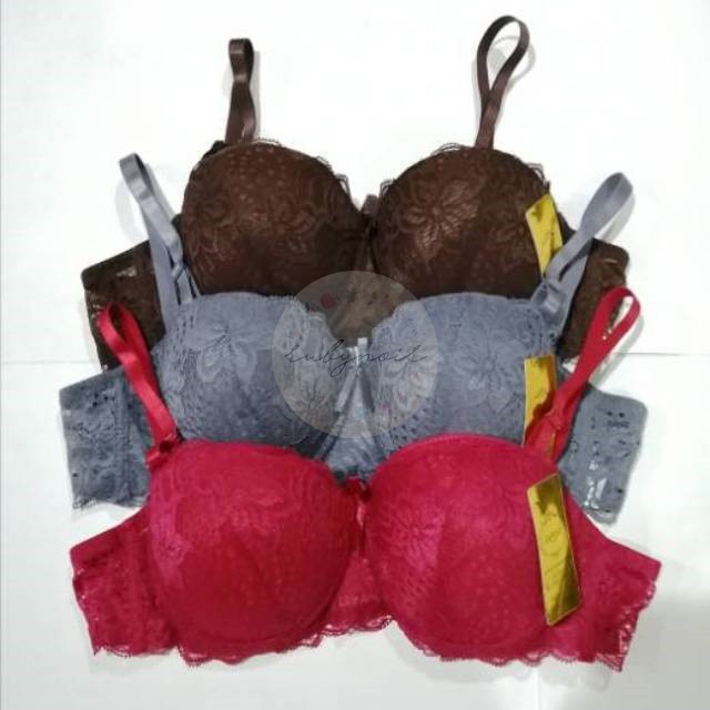 Push Up BRA / BH Rubynoir RB669 Half Cup 36B-42B kawat brukat | Shopee ...