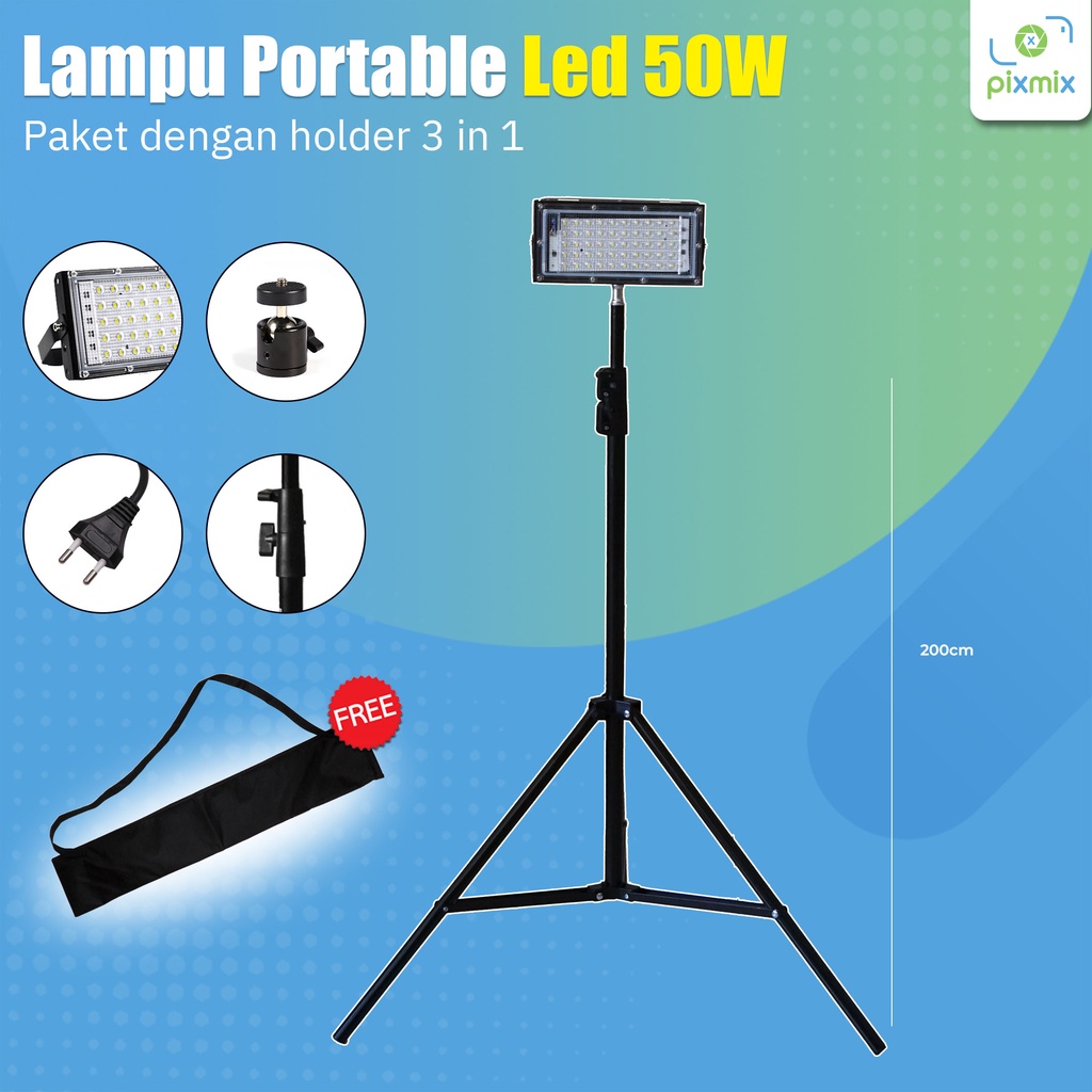 Jual Lampu LED Foto Studio 50W / Lampu Sorot Flood Light - Perlengkapan Foto Video Produk ...