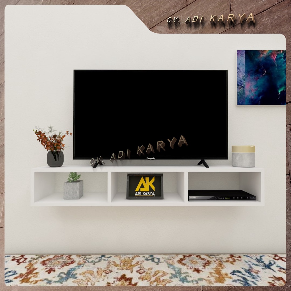 Jual Rak Tv Dinding Minimalis Dekorasi Meja Gantung Susun Serbaguna ...
