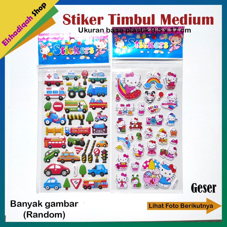 Stiker timbul MEDIUM mainan stiker karakter | Shopee Indonesia
