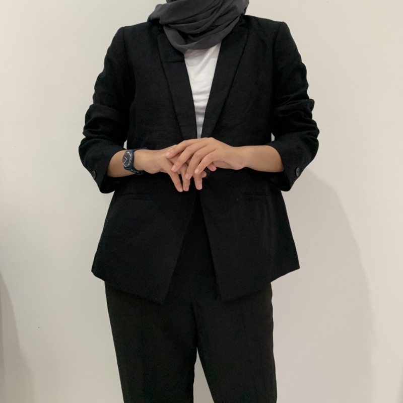 Jual Blazer wanita warna hitam, bahan premium formal semi formal (real ...