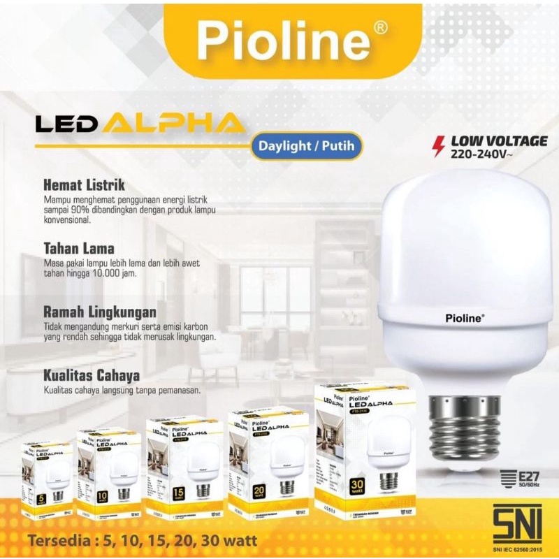 Jual Lampu LED Alpha Pioline 5W/10W/15W/20Watt /Lampu Led Murah | Shopee Indonesia
