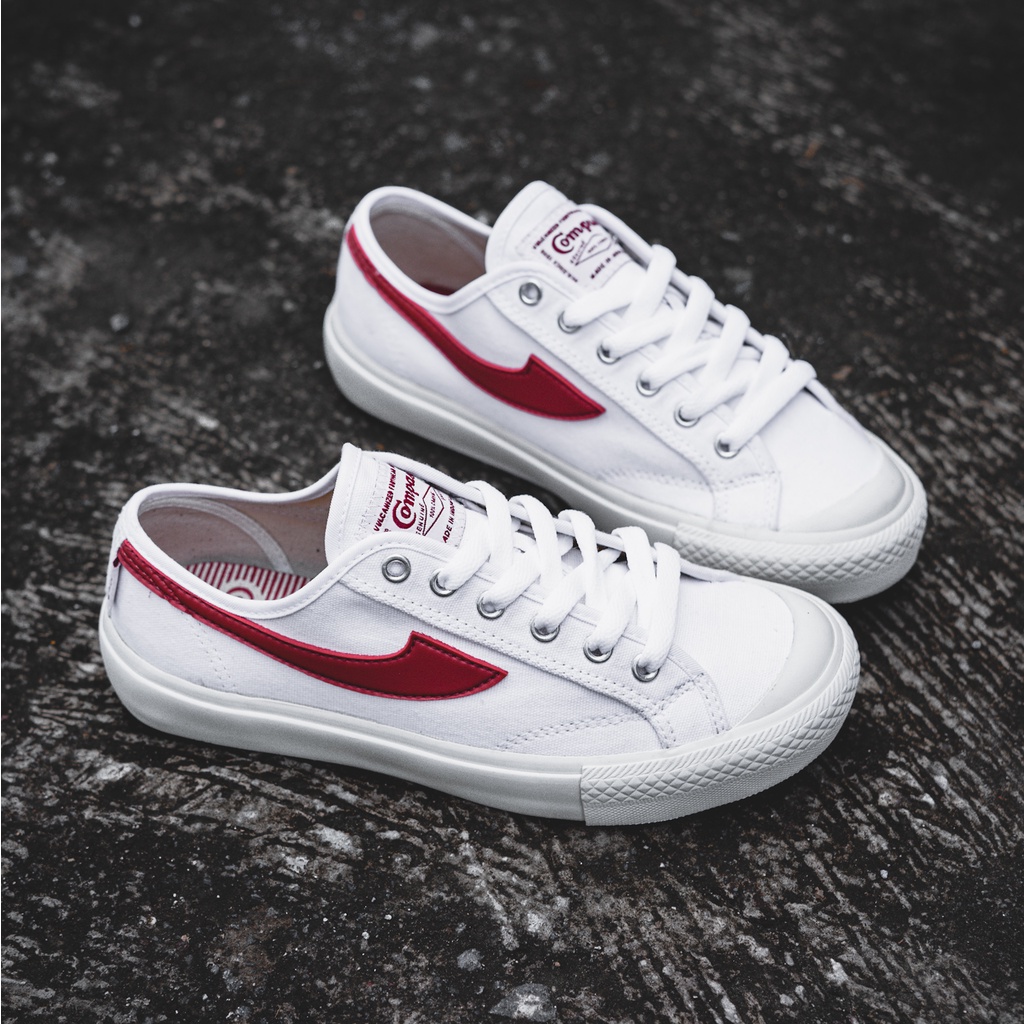 Jual Compass Gazelle Low White Red | Shopee Indonesia