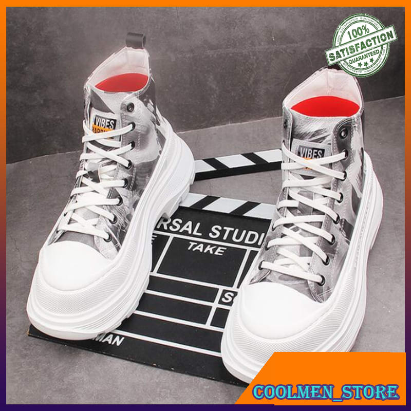 Jual Sepatu Hip Hop Pria Import Leather men sneakers platform shoes ...