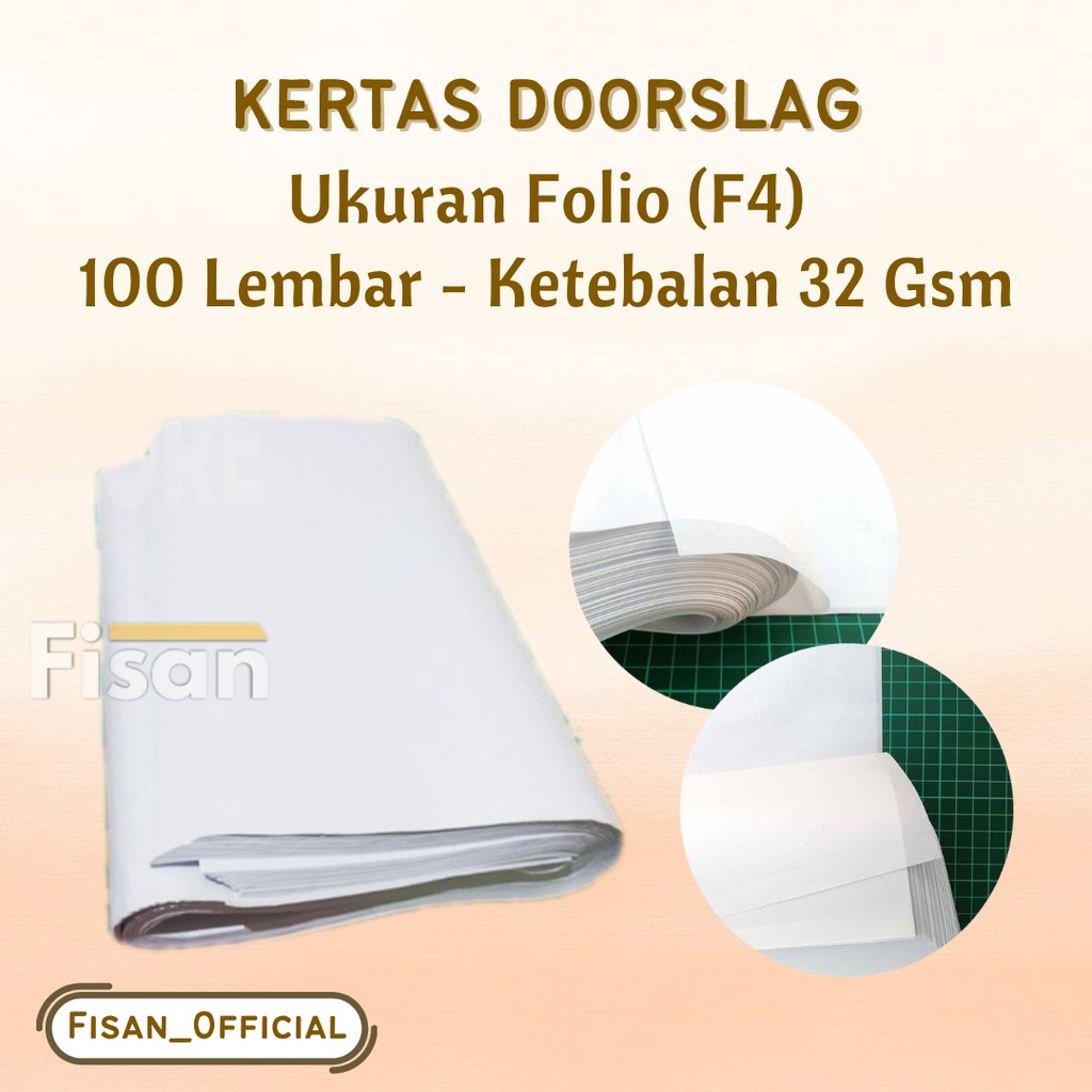 Jual 100Lembar Kertas Doorslag F4 Folio Doorslag Paper Kertas Baju ...