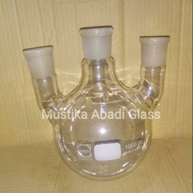 Jual Boiling flask 3000ML - 3000 ML ,four neck 4 leher Duran (flat/round bottom) | Shopee Indonesia